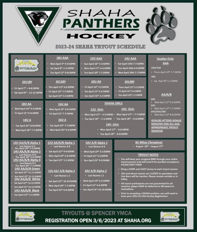 Tryout Central - South Hills Amateur Hockey Association